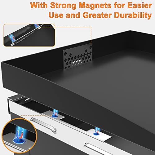 Wind Guards, Warming Rack & Food Fighter Mesh Screen for Blackstone 28 inch Griddle Stand Accessories,Magnetic Grill Accessories for 28" Blackstone Flat Top Grill,Compatible w/ Blackstone Rear Grease