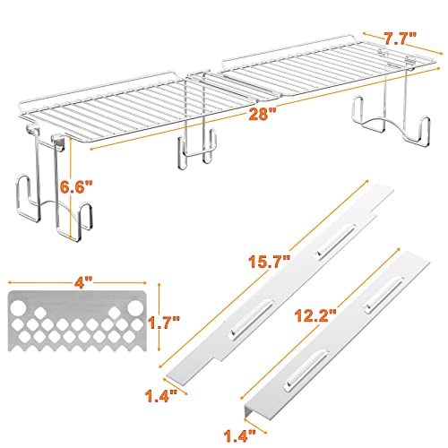 Wind Guards, Warming Rack & Food Fighter Mesh Screen for Blackstone 28 inch Griddle Stand Accessories,Magnetic Grill Accessories for 28" Blackstone Flat Top Grill,Compatible w/ Blackstone Rear Grease
