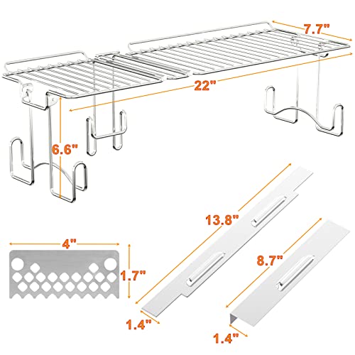Wind Guards, Griddle Warming Rack & Food Fighter Mesh Screen for Blackstone 22 inch Griddle Stand Accessories, Magnetic Grill Accessories for Blackstone model 1967,Compatible w/ Blackstone Rear Grease