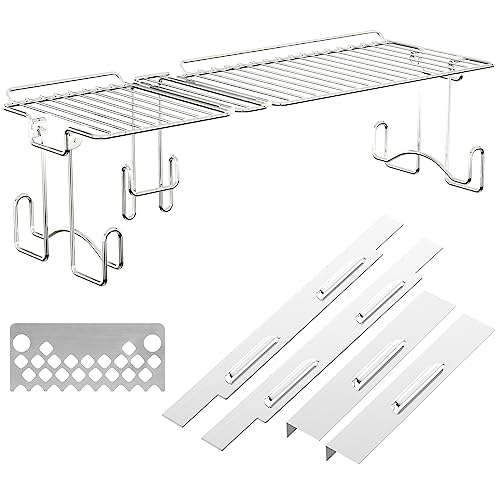 Wind Guards, Griddle Warming Rack & Food Fighter Mesh Screen for Blackstone 22 inch Griddle Stand Accessories, Magnetic Grill Accessories for Blackstone model 1967,Compatible w/ Blackstone Rear Grease