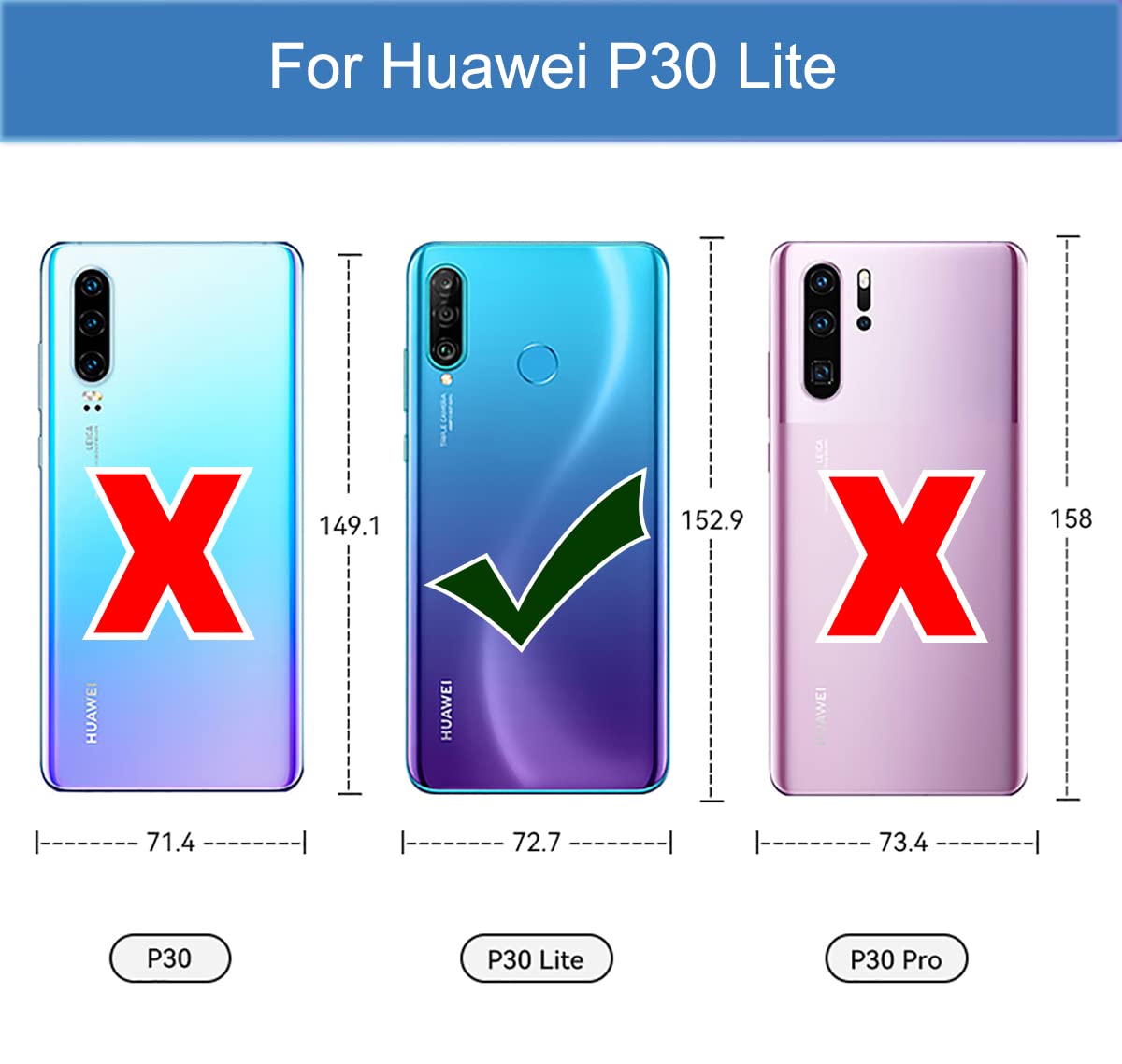 Vavies Phone Case for Huawei P30 Lite/Nova 4E, Butterfly Tree Floral Design, Clear TPU, Full Body Protection, Tempered Glass Screen Protector, Compatible with MAR-LX3A Models