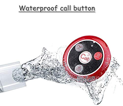 Retekess T128 Restaurant Pager System,Wireless Caregiver Call System,10 4-Key Waterproof Alert Call Buttons for Waiter,Customer,Staff,Caregiver