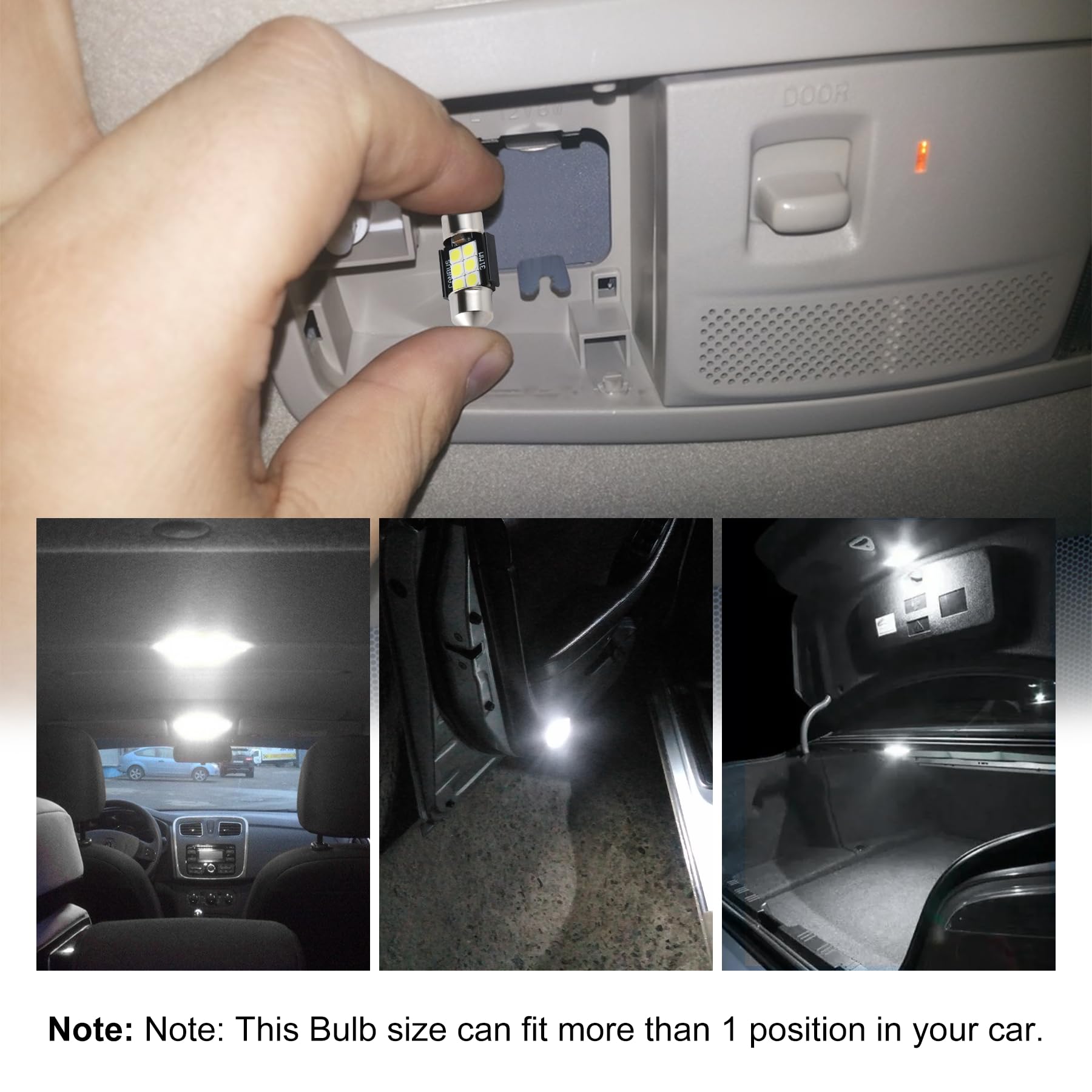 iBrightstar 31mm DE3175 DE3021 194 168 T10 LED Bulbs 3030 Chipset Error Free for Car Truck Interiors Dome Map Door Courtesy License Plate Lights pack of 10, Xenon White