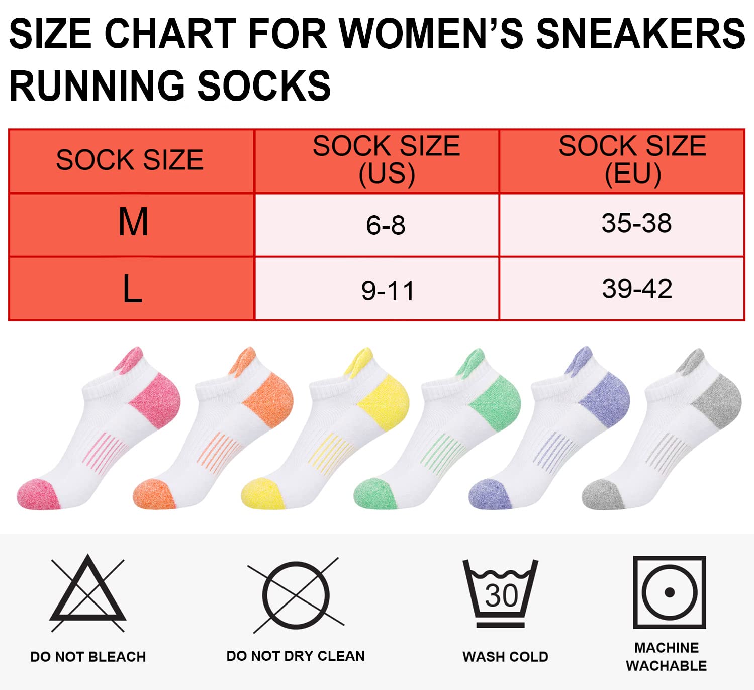 Ankle Socks for Women White Running Socks, Cushioned Athletic Low Cut No Show Compression Socks Womens Liner Footies for Sneakers 6 Pairs Size 9-11