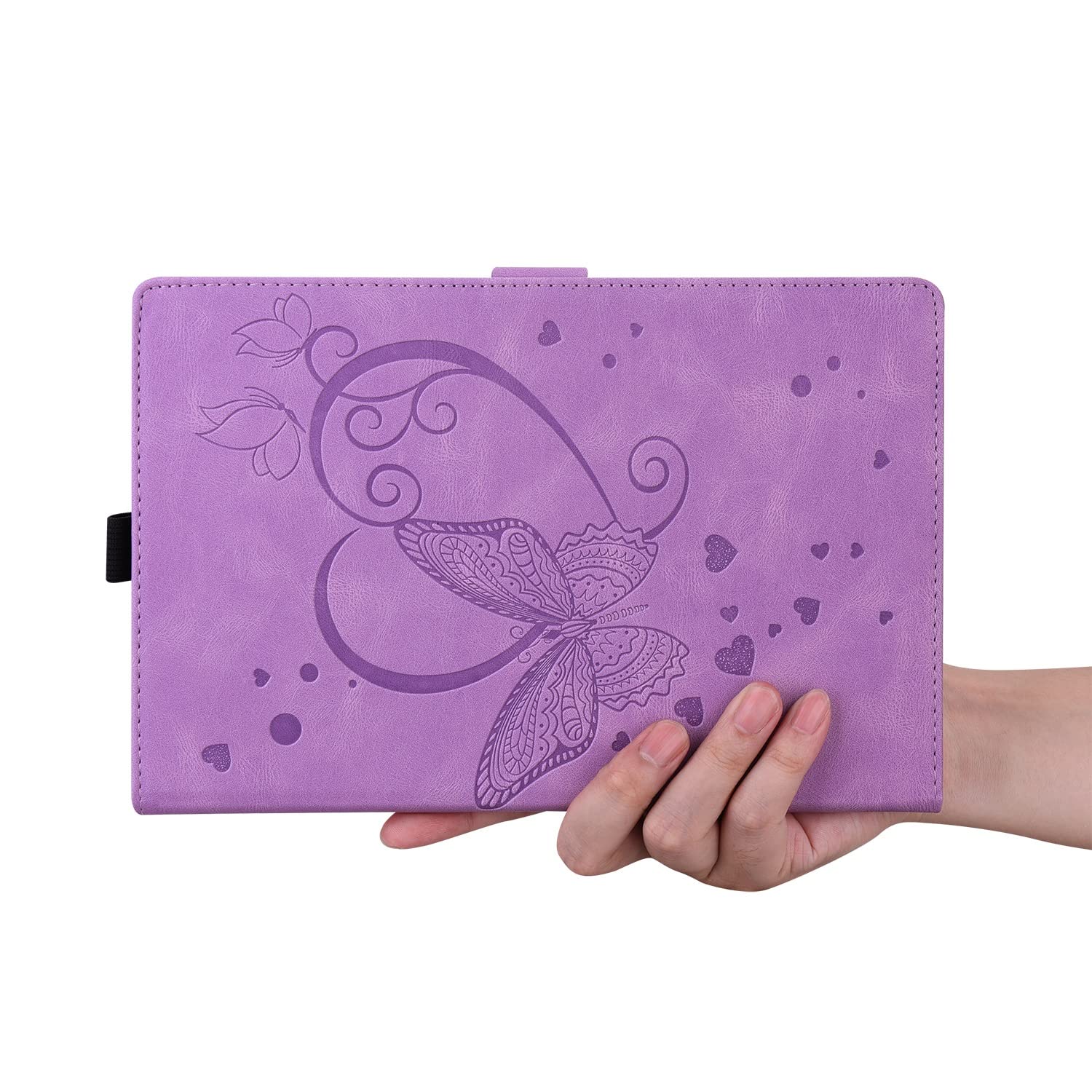 Tablet Bags Compatible with Samsung Galaxy Tab A8 10.5-Inch 2021 (SM-X200/X205/X207) Butterfly Embossed Folding Stand Protective Cover Shockproof PU Leather Flip Case Card Slot Tablet PC Case Tablet C