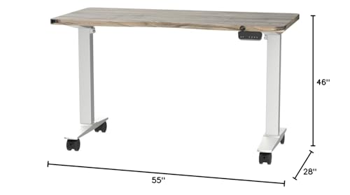 Monomi Height Adjustable Electric Standing Desk, 55 x 24 Inches Stand up Desk, Sit Stand Home Office Computer Desk, Maple