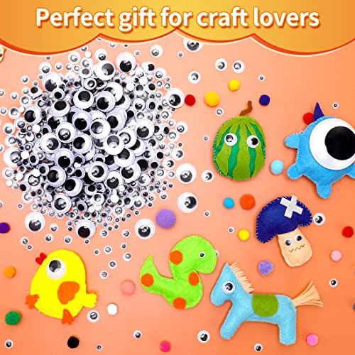 Iooleem 300pcs 20mm Googly Wiggle Eyes Self Adhesive, Wiggle Eyes, Googly Eyes, Googly Eyes for Crafts.