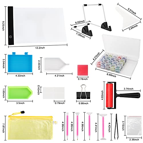 SPMLEE Diamond Painting A4 LED Light Pad Kit,DIY Dimmable Light Brightness Board,LED Artcraft Tracing Light Table,Reusable A4 Painting Pads Great for Full Drill & Partial Drill 5D Diamond Painting.