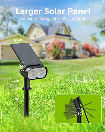 Brightown Solar Spot Lights Outdoor, 32 LEDs IP66 Waterproof Dusk-to-Dawn Solar Landscape Spotlights, Daylight Wall Lights, Solar Outdoor Lights for Garden Yard Driveway Walkway, 2 Pack