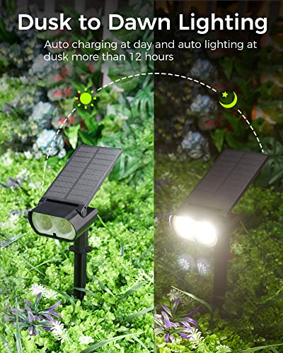 Brightown Solar Spot Lights Outdoor, 32 LEDs IP66 Waterproof Dusk-to-Dawn Solar Landscape Spotlights, Daylight Wall Lights, Solar Outdoor Lights for Garden Yard Driveway Walkway, 2 Pack