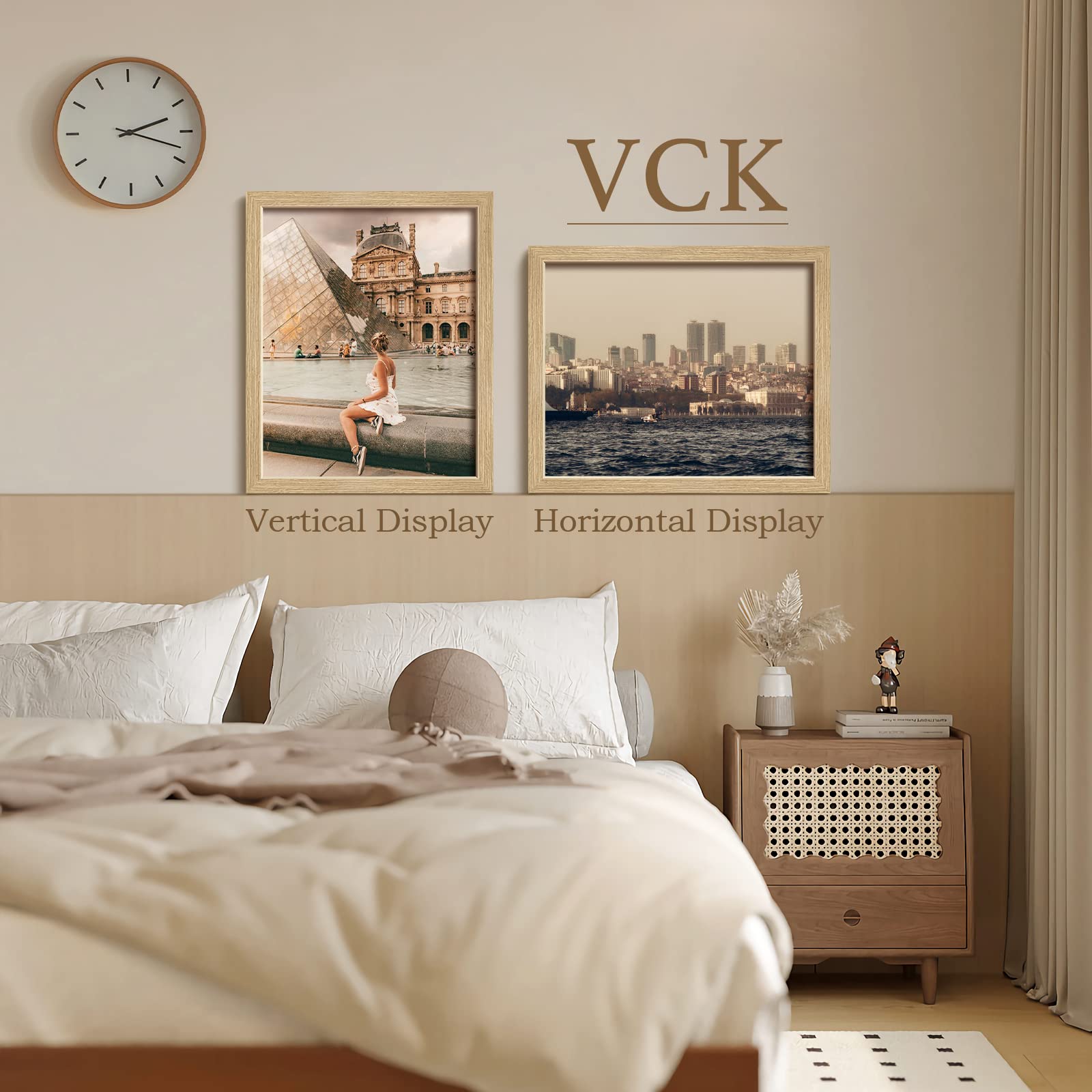 VCK 16x20 Solid Wood Poster Frames for Wall, Natural Oak Picture Frame 3 Pack, Wall Gallery Frame