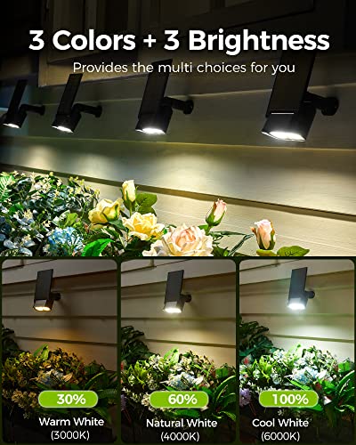 Brightown Solar Spot Lights Outdoor, 32 LEDs IP66 Waterproof Dusk-to-Dawn Solar Landscape Spotlights, Daylight Wall Lights, Solar Outdoor Lights for Garden Yard Driveway Walkway, 2 Pack