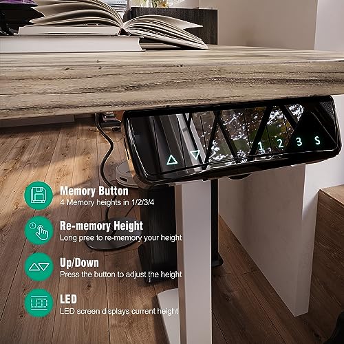 Monomi Height Adjustable Electric Standing Desk, 55 x 24 Inches Stand up Desk, Sit Stand Home Office Computer Desk, Maple