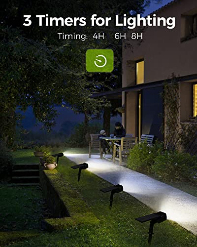 Brightown Solar Spot Lights Outdoor, 32 LEDs IP66 Waterproof Dusk-to-Dawn Solar Landscape Spotlights, Daylight Wall Lights, Solar Outdoor Lights for Garden Yard Driveway Walkway, 2 Pack