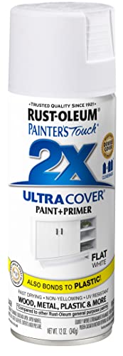 Rust-Oleum 249126 Matte Painter's Touch 2X Ultra Cover, 12 Ounce (Pack of 1), Flat White