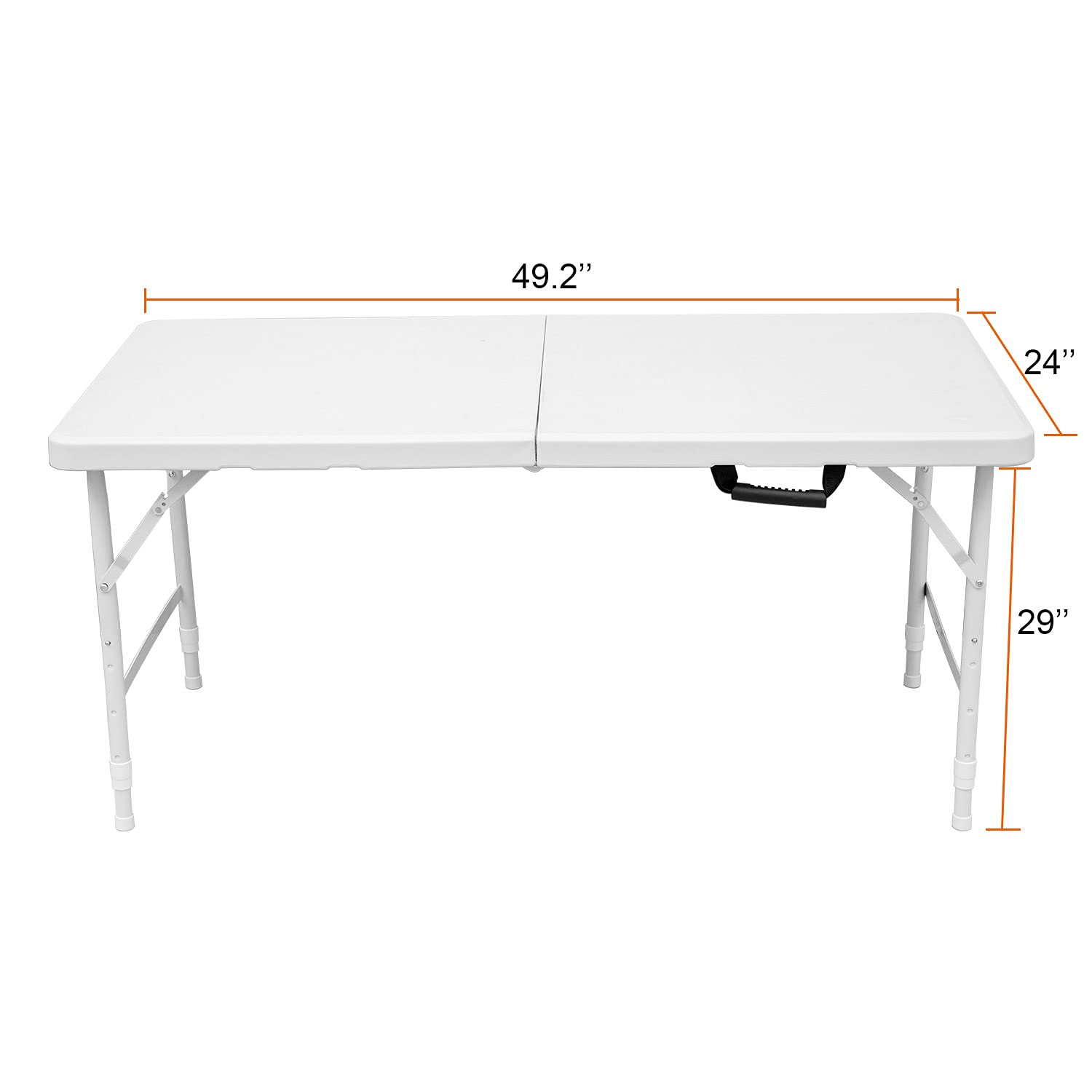 HooKung 4ft Folding Utility Table Fold-in-Half Portable Plastic Indoor Outdoor Picnic Party Dining Camp Tables