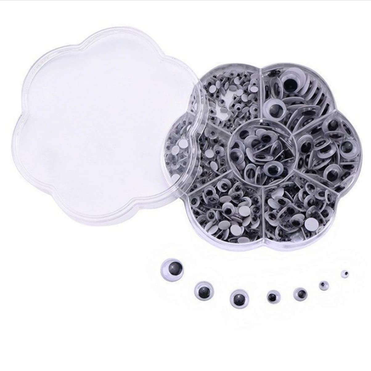 EXCEART Craft Toy 700pcs Round Wiggle Eyes with Strong Adhesive for Scrapbooking Toys