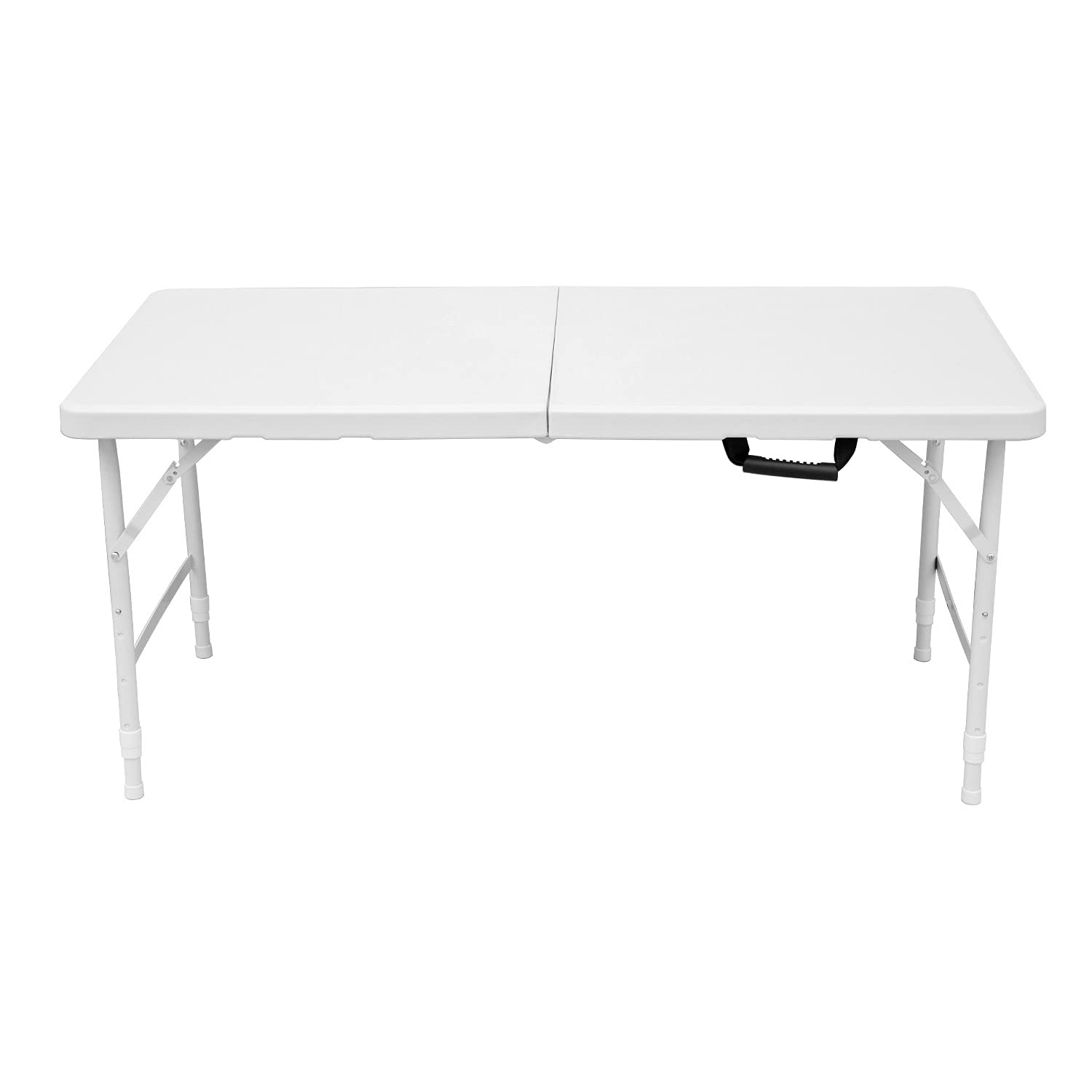 HooKung 4ft Folding Utility Table Fold-in-Half Portable Plastic Indoor Outdoor Picnic Party Dining Camp Tables