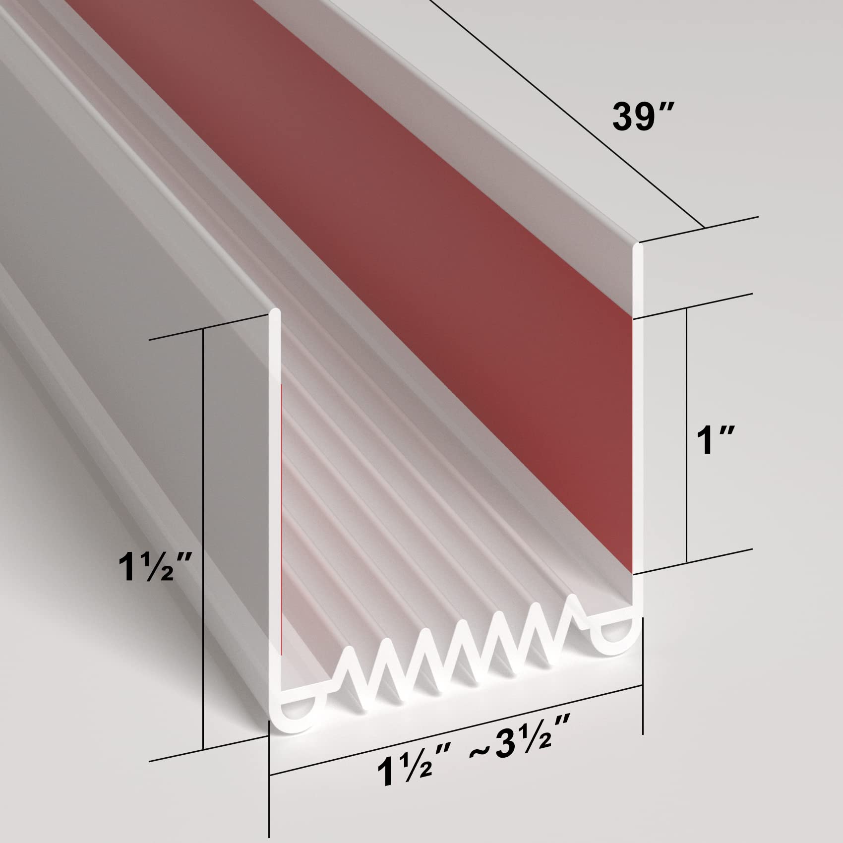 Door Draft Stopper, Cuttable Weather Stripping Door Seal, Strong Adhesive Door Sweep for Exterior and Interior Doors 39” Length(White)