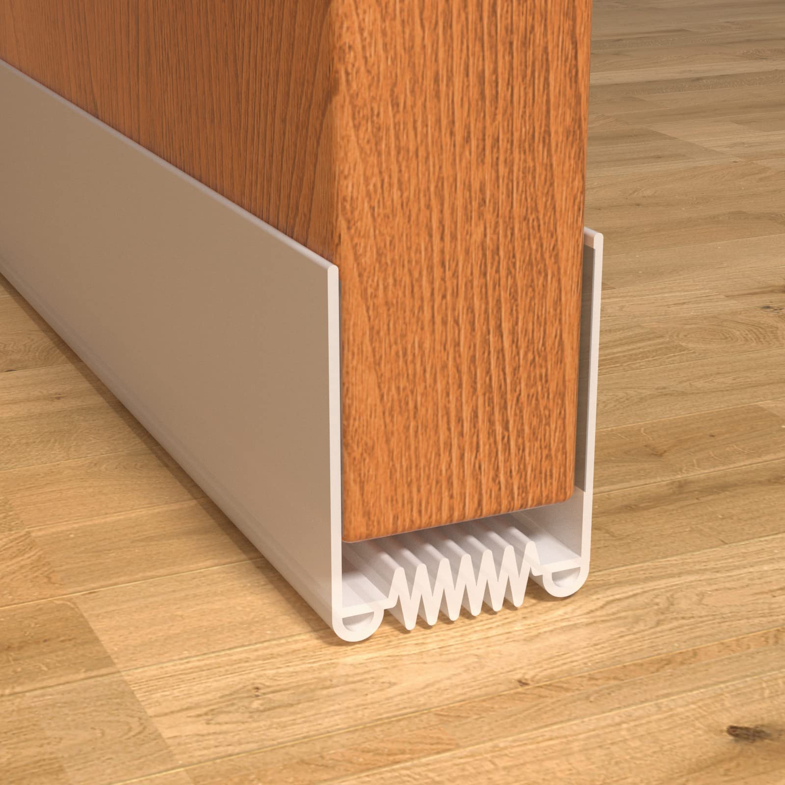 Door Draft Stopper, Cuttable Weather Stripping Door Seal, Strong Adhesive Door Sweep for Exterior and Interior Doors 39” Length(White)