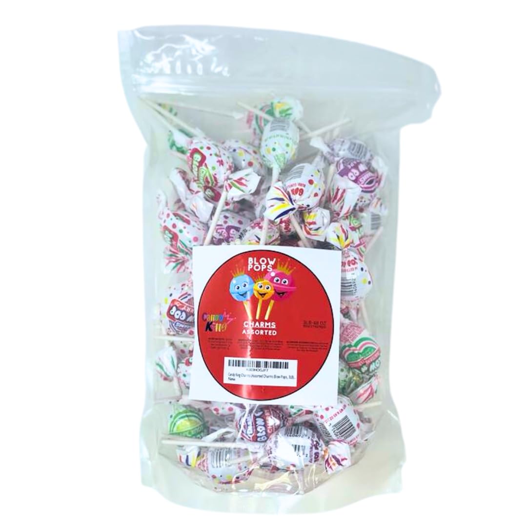 Blow Pops Assorted Lollipops - 3 LB. Resealable Bag of Charms Blow Pops Bulk, Blow Pop Lolipops by Candy King