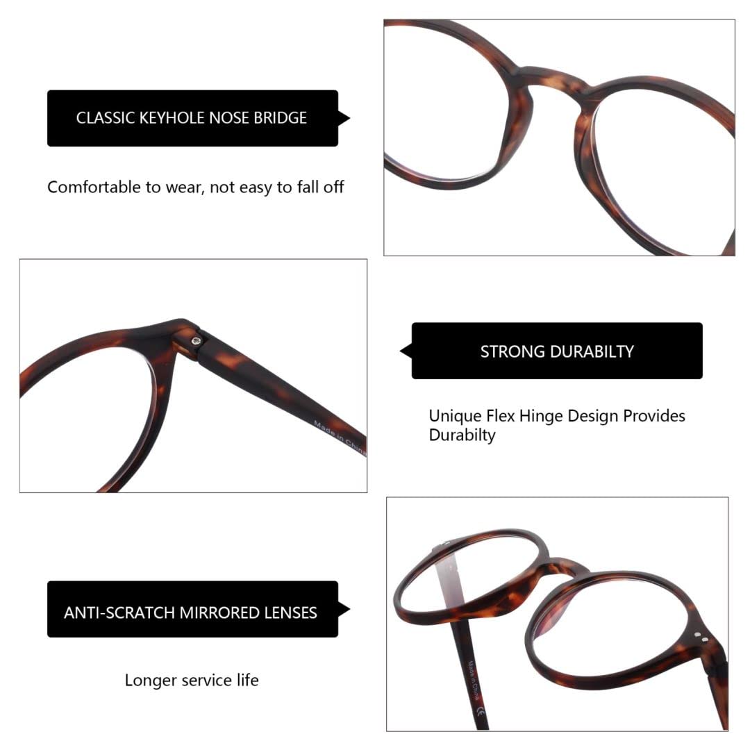 BLUEMOKY Reading Glasses for Women Men, Blue Light Blocking Glasses 2 Pack, Computer Readers, Spring Hinge(2.50x)