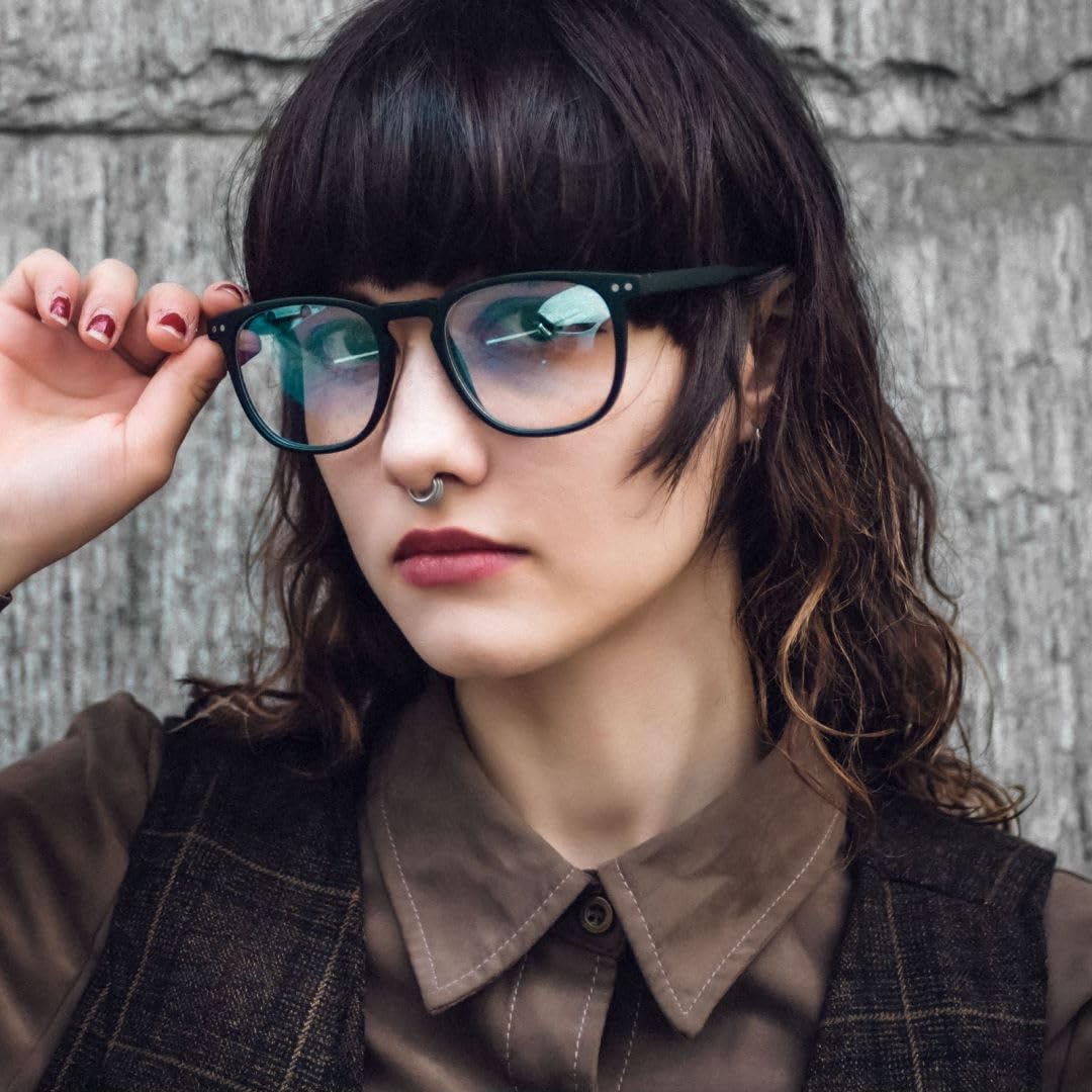 BLUEMOKY Reading Glasses for Women Men, Blue Light Blocking Glasses 2 Pack, Computer Readers, Spring Hinge(2.50x)