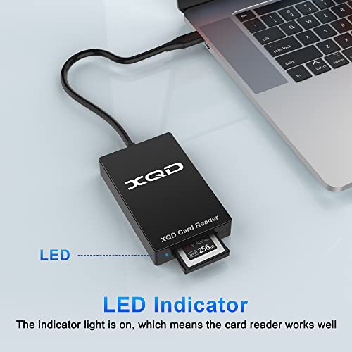 USB C XQD Card Reader, 5Gbps Type C XQD Memory Card Reader Compatible with Sony G/M Series USB Mark XQD Card, Lexar 2933x/1400x USB Mark XQD Card for Android/Windows/Mac OS/Linux/iPhone 16 15