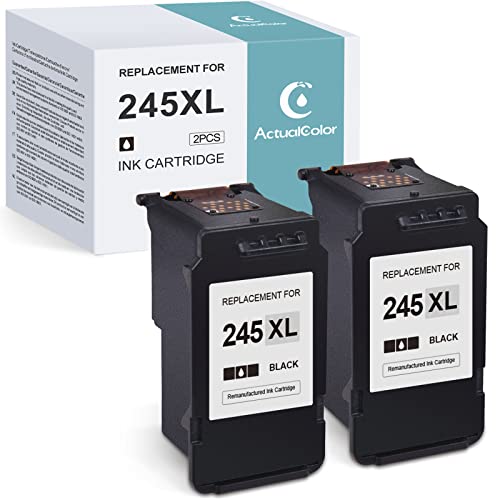 ActualColor C 245XL Ink Cartridge Remanufactured Ink Cartridge Replacement for Canon PG-245XL 245 XL Black for Pixma TR4520 MX492 MG2522 MX490 TS3122 TS202 TS3322 MG2525 MG2520 MG3022 TR4522 Printer