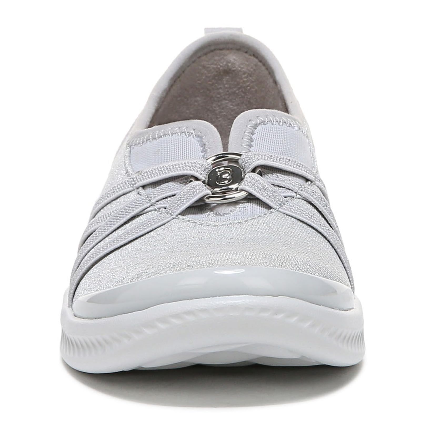 BZees Womens Niche Slip-On Silver Shimmer 8 M