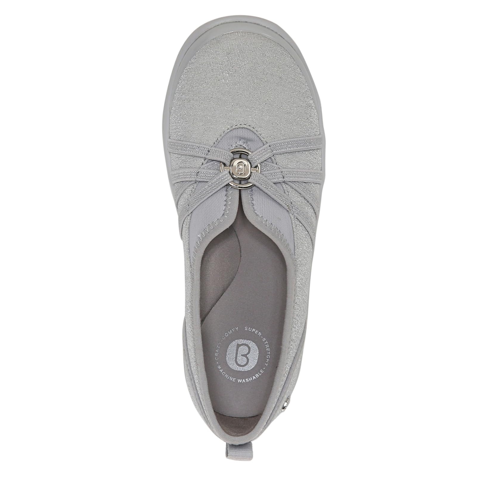 BZees Womens Niche Slip-On Silver Shimmer 8 M