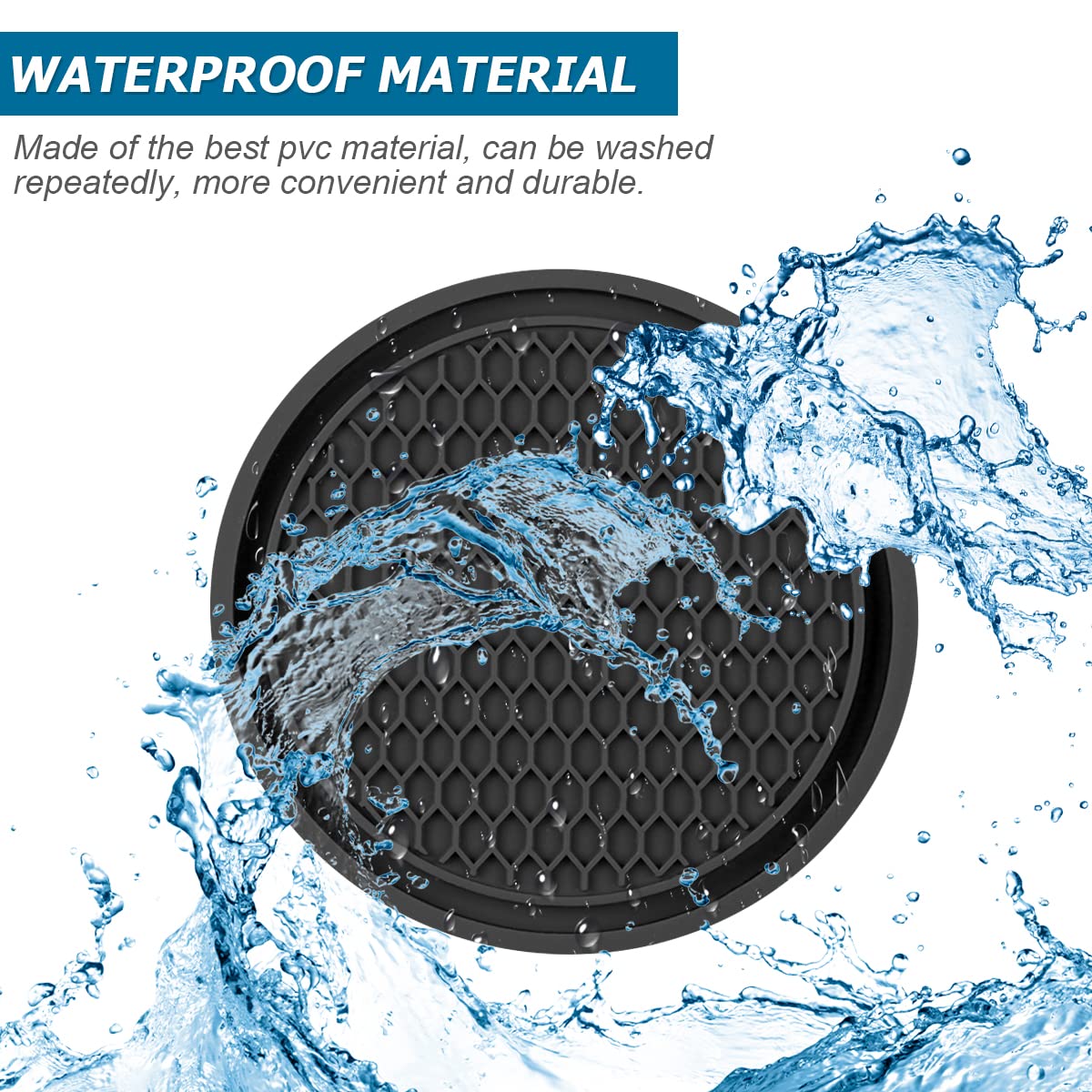 Car Cup Holder Coaster, 4 Pack Non-Slip Insert Coasters, Universal Durable Auto Cup Mat, 2.75 Inch Flexible Silicone Pad for Car Interior, Vehicle Accessories for Men and Women