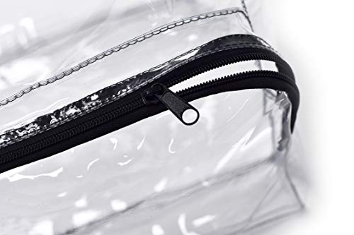 Clear Lunch Bag - Durable PVC Plastic See Through Lunch Bag with Adjustable Shoulder Strap Handle for Prison Correctional Officers, Work, School, Stadium Approved, Freezer Proof. (Large)