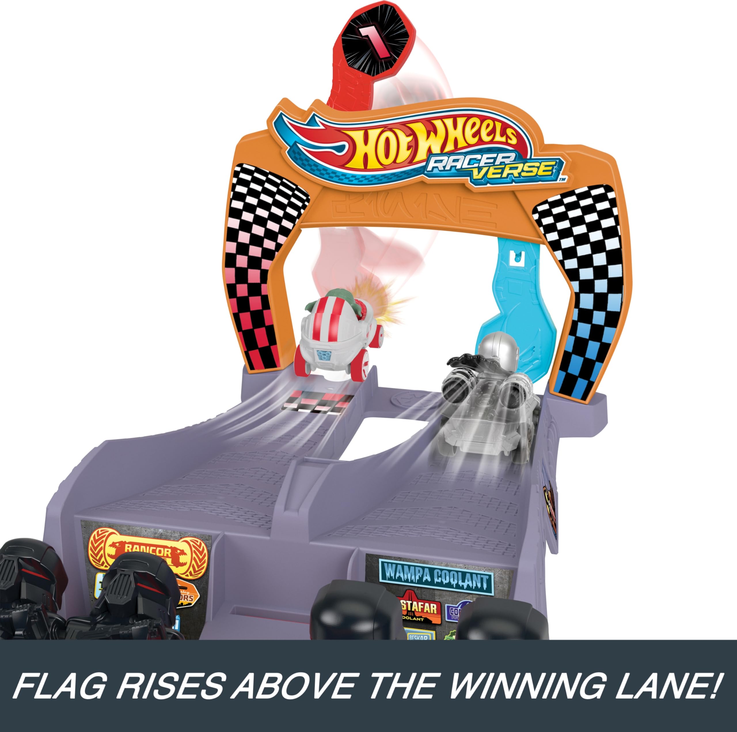 Hot Wheels Star Wars RacerVerse Toy Car Track Set & 2 Die-Cast Racers, Grogu's Great Race, U44Inspired by Star Wars, with Grogu and The Mandalorian