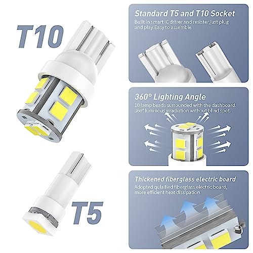 32 Pcs Dome Light Bulb LED Car Bulb Kit Set Interior Car Light Bulbs T10 T5 31MM DE3175 42MM Festoon Replacement Bulbs for Door,Courtesy,License Light(White)