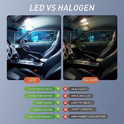 32 Pcs Dome Light Bulb LED Car Bulb Kit Set Interior Car Light Bulbs T10 T5 31MM DE3175 42MM Festoon Replacement Bulbs for Door,Courtesy,License Light(White)