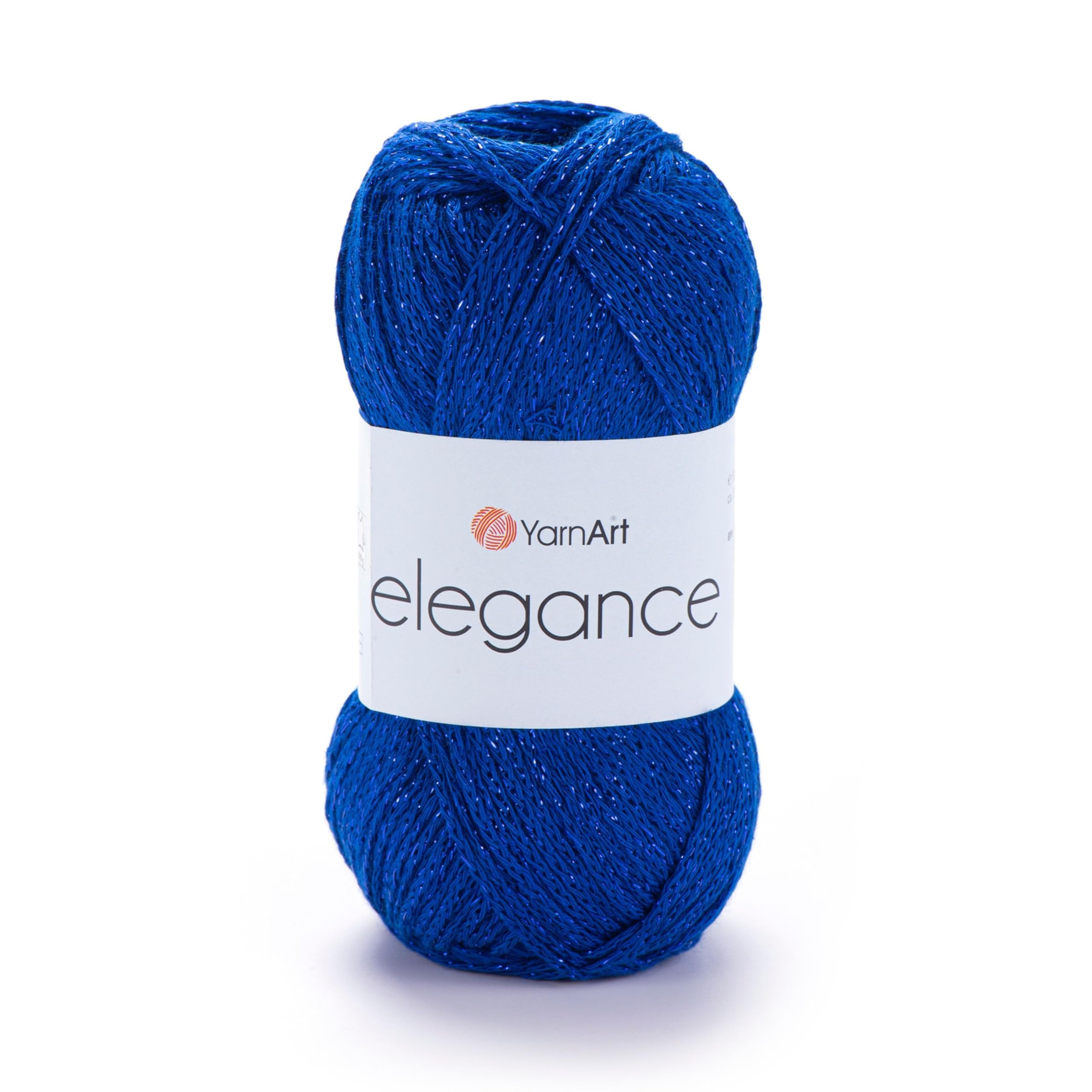 1 Skein YarnArt Elegance Sparkly Yarn, Cotton Metallic, 50 g (1.76 oz), 130 m (142 yd), Yarn Weight 2 : Fine-Sport, Sax Blue - 106