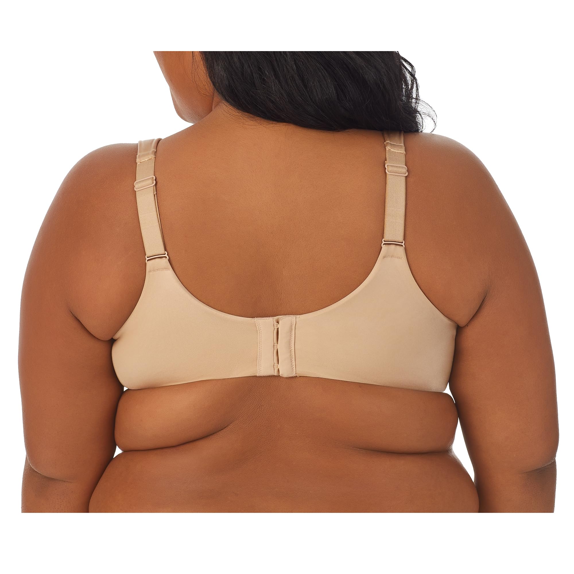 DREAMFIT Underwear for Women Plus Size Full Coverage Microfiber Underwire Everyday Smoothing Tshirt Bra - 44DD Tawny