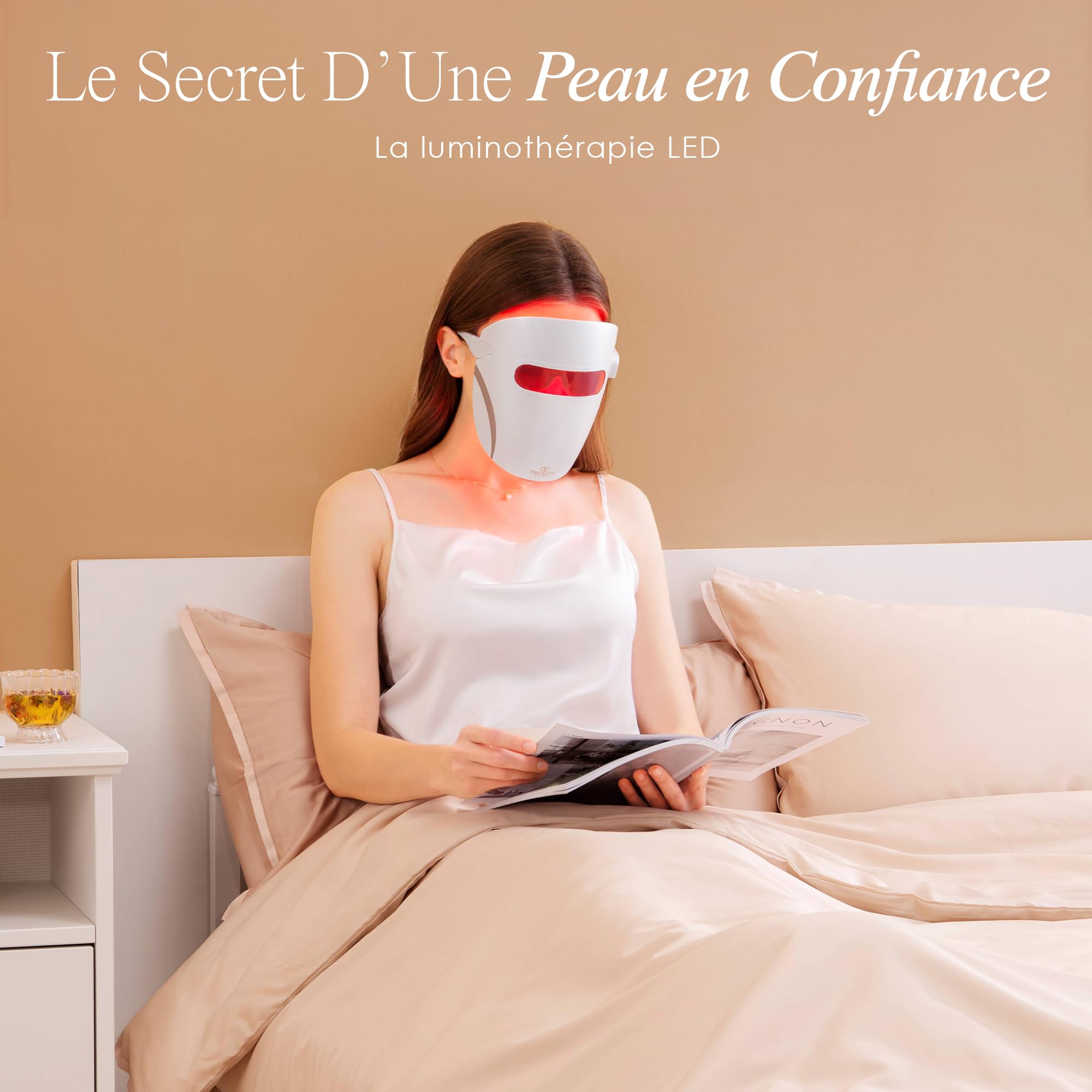LED Light Therapy Mask by Project E Beauty | Infrared, Red & Blue Light Therapy | Collagen Boost | Anti-Wrinkle | Wireless Face Mask | Advanced Skincare | All Skin Types