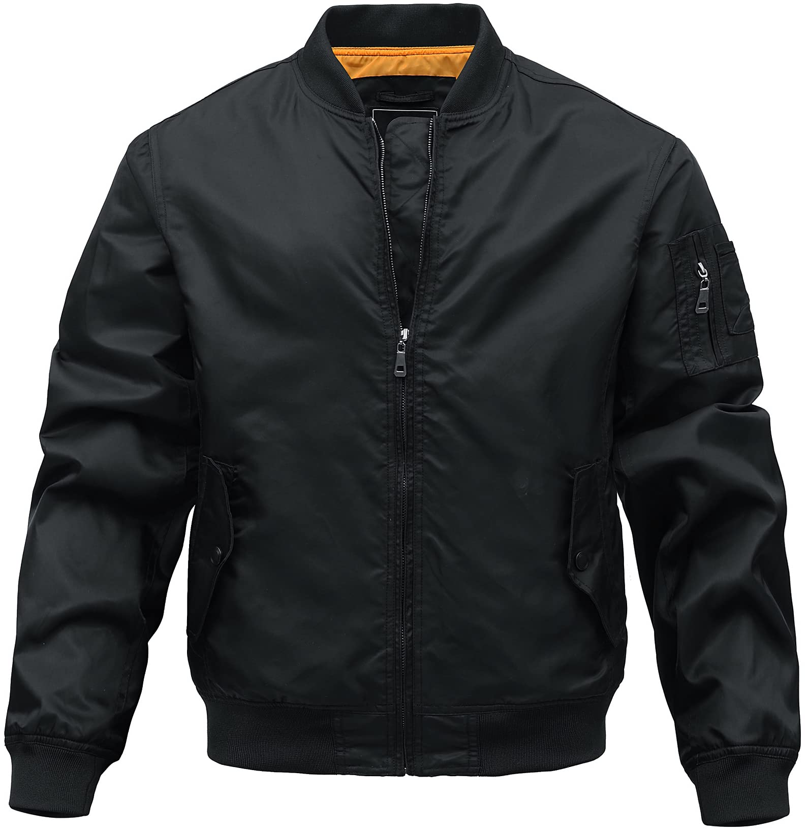 MOERDENG Men's Lightweight Bomber Jacket Outdoor Windbreaker Varsity Jacket Softshell Coat
