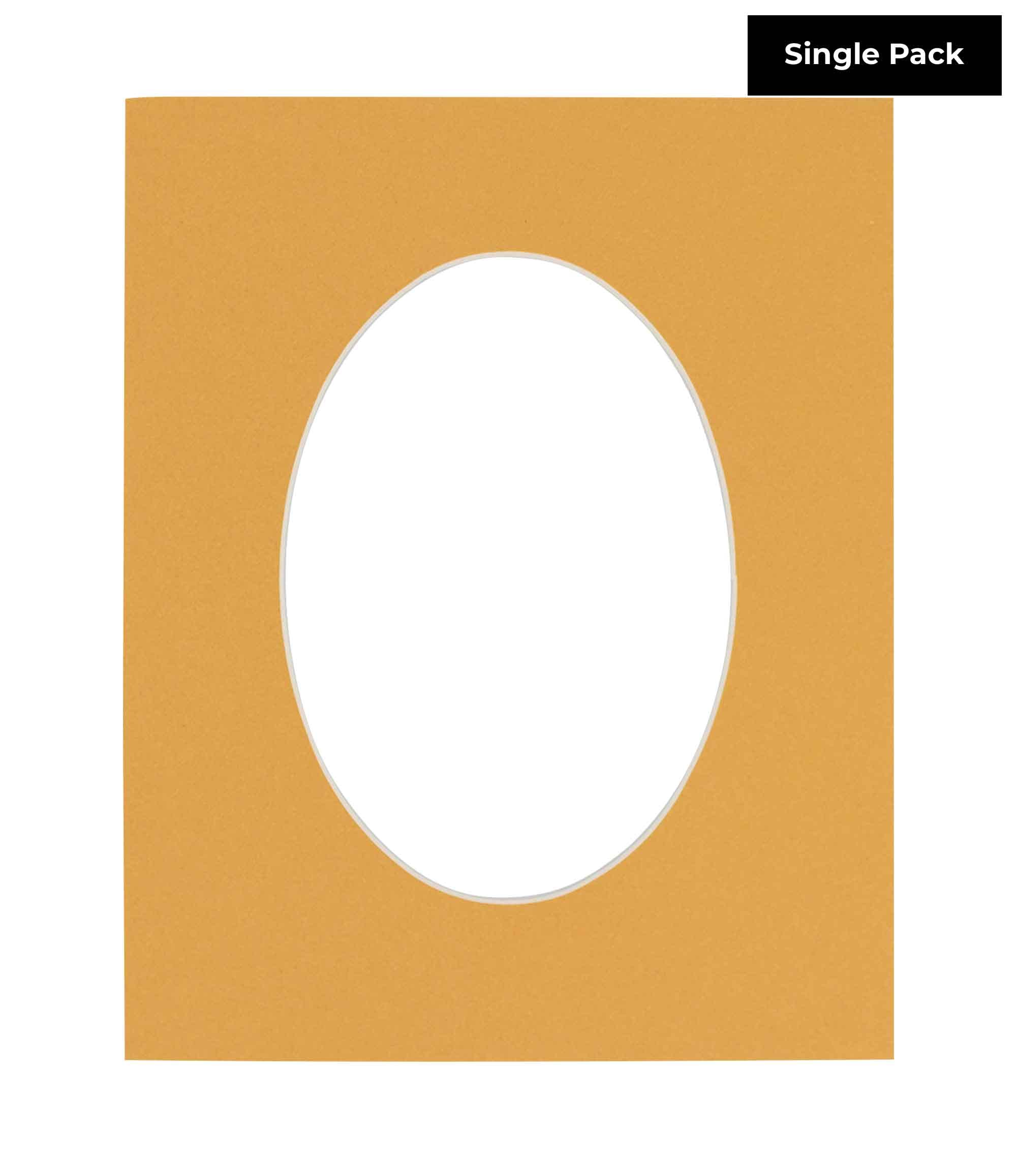 CountryArtHouse Topaz Orange Acid Free 12x16 Oval Picture Frame Mat with White Core Bevel Cut for 11x14 Pictures - Fits 12x16 Frame - Pack of 1 Matboard