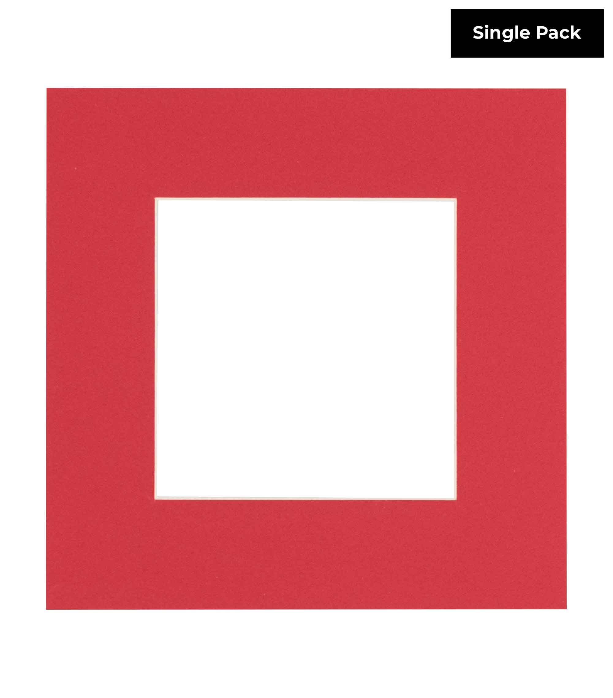 CountryArtHouse Cardinal Red Acid Free 20x20 Square Picture Frame Mat with White Core Bevel Cut for 6x6 Pictures - Fits 20x20 Frame - Pack of 1 Matboard