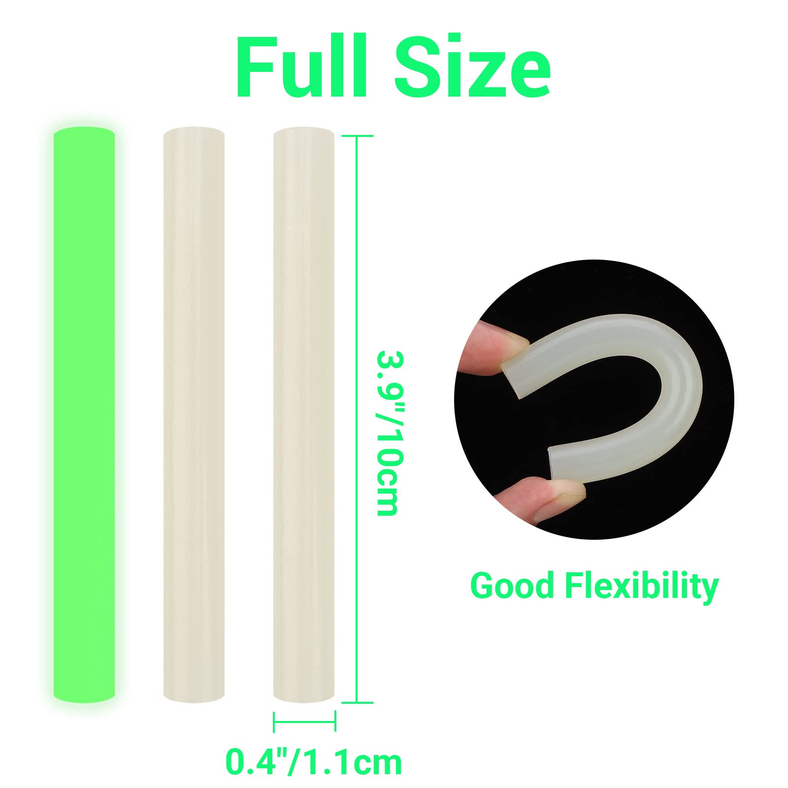 ENPOINT Glow in The Dark Hot Glue Sticks, 36 Pack Hot Melt Glue Sticks, Adhesive Glue Sticks for Crafting, Christmas Decoration, Art, DIY, Full Size 4" Long x 0.43" Dia for Low and High Temp