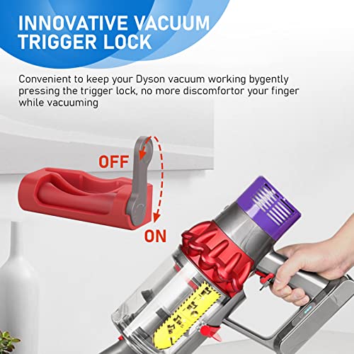 ALSTON Soft/Hard Roller Floor Brush Motorhead Attachment Vacuum Cleaner Head Replacement for Dyson V7 V8 V10 V11 V15 with LED Headlight and Triger Lock