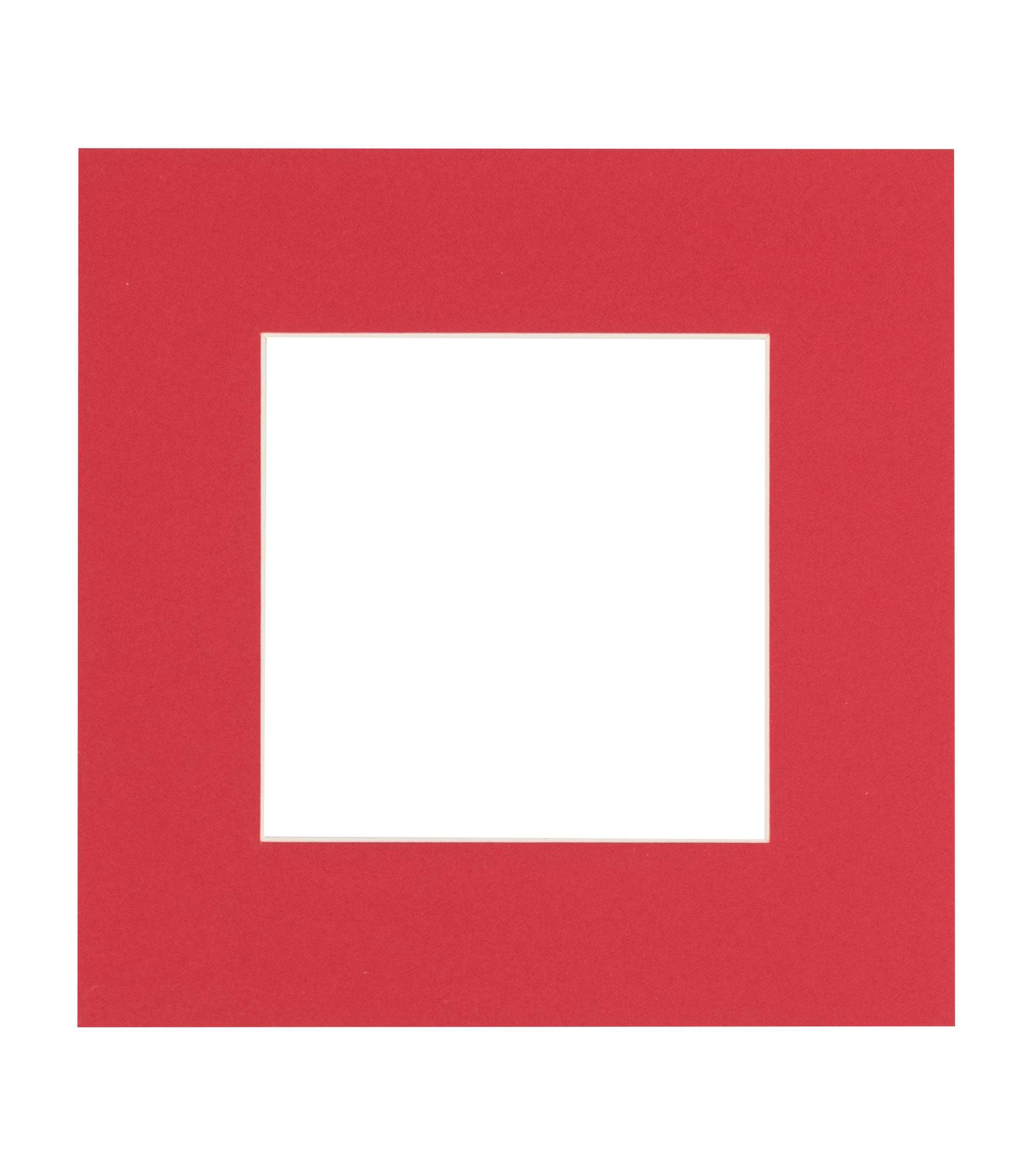 CountryArtHouse Cardinal Red Acid Free 20x20 Square Picture Frame Mat with White Core Bevel Cut for 6x6 Pictures - Fits 20x20 Frame - Pack of 1 Matboard