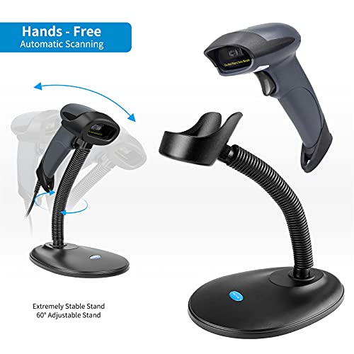 NETUM Bluetooth Barcode Scanner with Stand 2.4G Wireless & Bluetooth & Wired 1D CCD Scanner Gun for Supermarket, Store, Warehouse Handheld Bar Code Reader Work with Windows, Mac,Android, iOS
