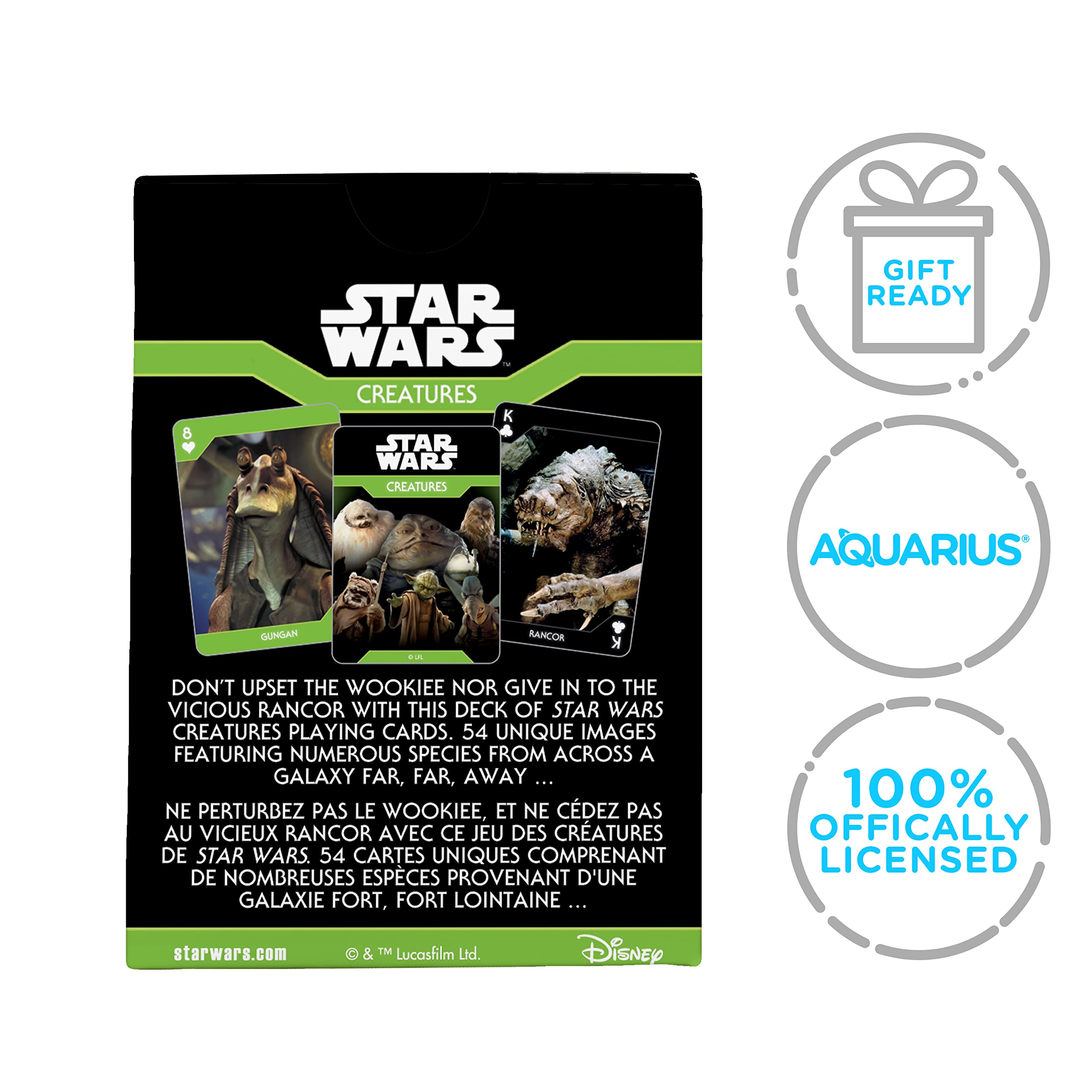 Aquarius Star Wars Creatures Playing Cards – Star Wars Themed Deck of Cards for Your Favorite Card Games - Officially Licensed Star Wars Merchandise & Collectibles
