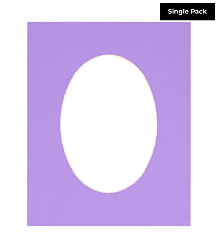 CountryArtHouse Light Purple Acid Free 8x16 Oval Picture Frame Mat with White Core Bevel Cut for 6x12 Pictures - Fits 8x16 Frame - Pack of 1 Matboard