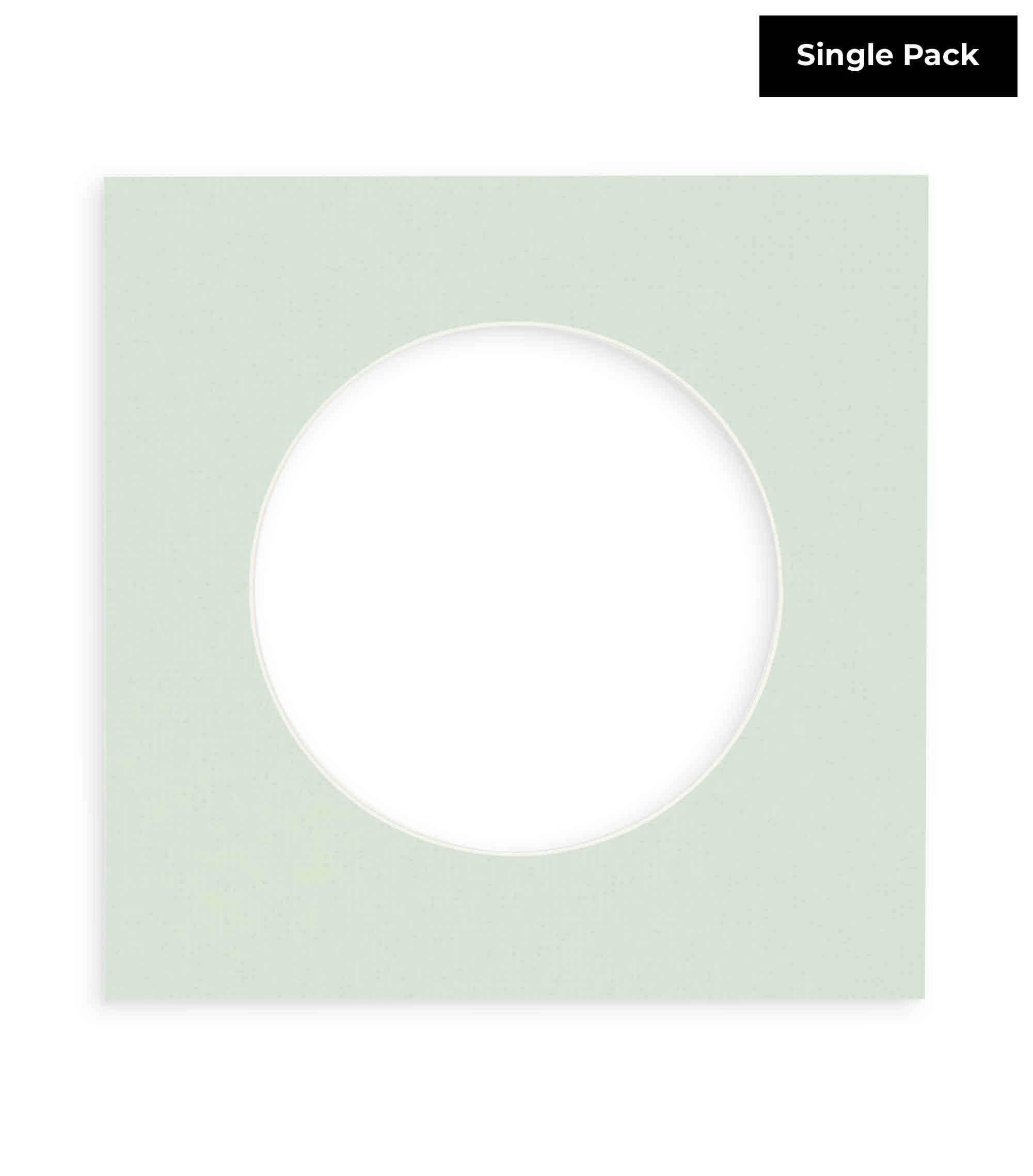 CountryArtHouse Honeydew Green Acid Free 17x17 Circle Picture Frame Mat with White Core Bevel Cut for 13x13 Pictures - Fits 17x17 Frame - Pack of 1 Matboard