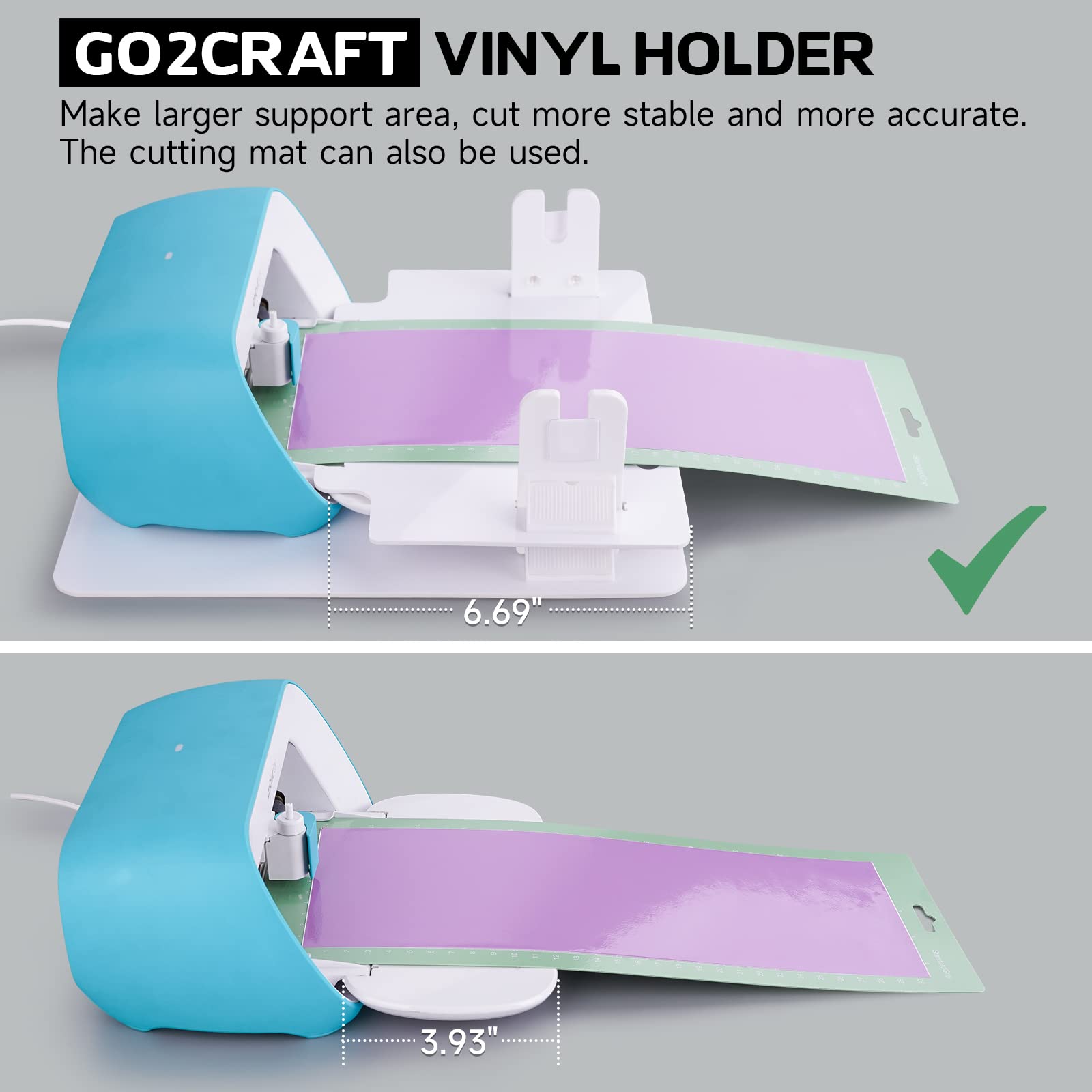 GO2CRAFT Vinyl Roll Holder for Cricut Joy, Multipurpose Clean Precise Cut Long Image of Smart Vinyl & Smart Iron-on, Ideal Vinyl Holder Tool for preventing Table Mess, DIY Crafts, Gifts